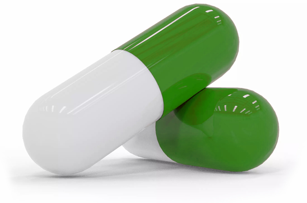 Falsk pille - Grønn/Hvit - 1 stk.